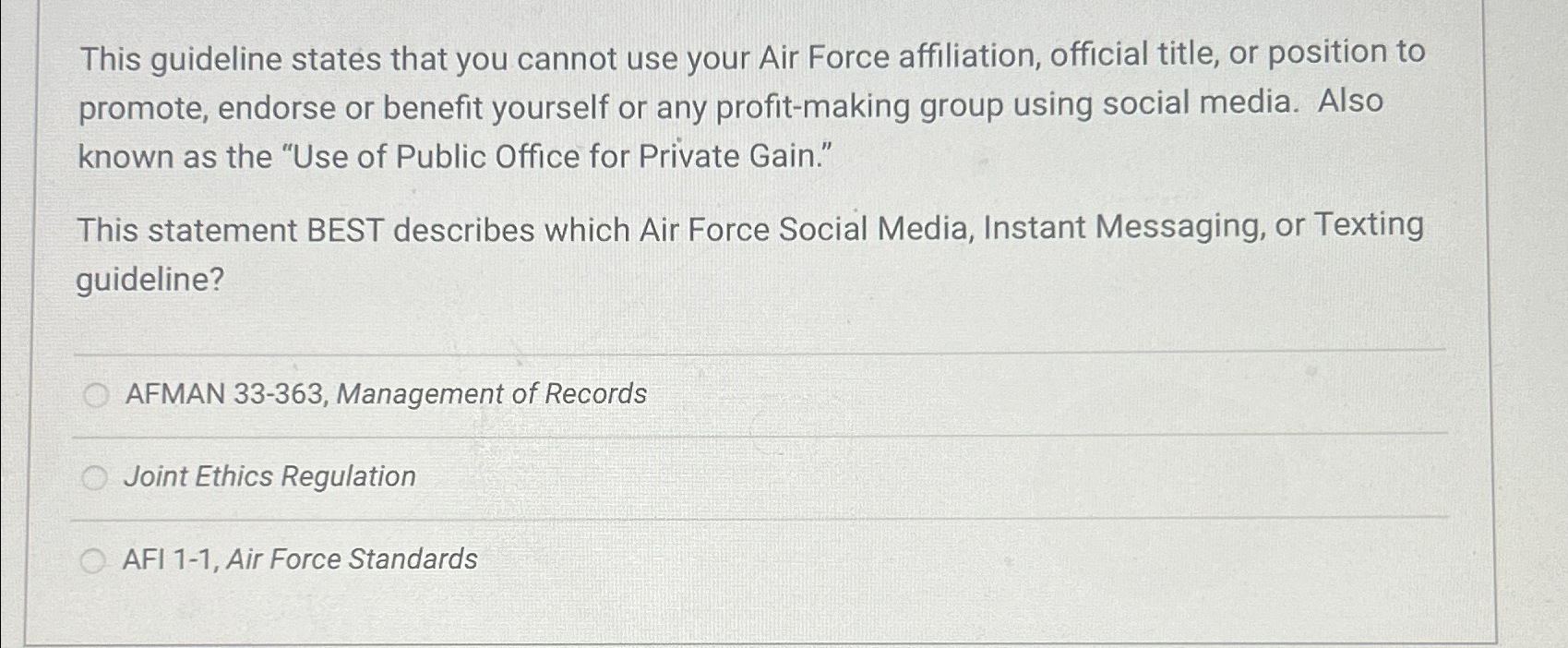 Solved This guideline states that you cannot use your Air | Chegg.com