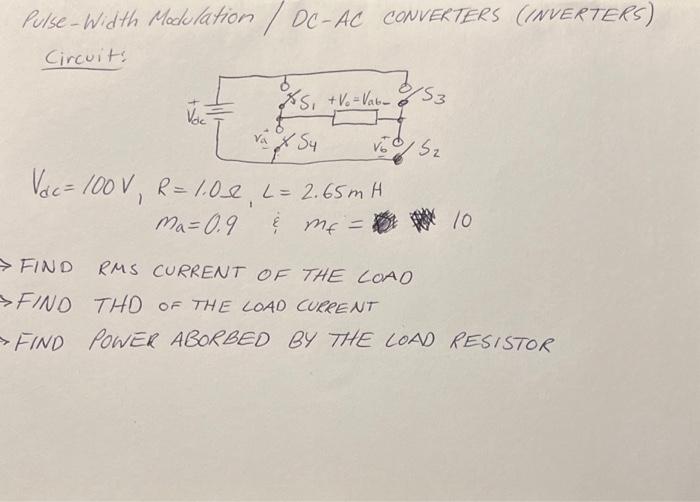 Solved Pulse-Width Modulation / DC-AC CONVERTERS (INVERTERS) | Chegg.com