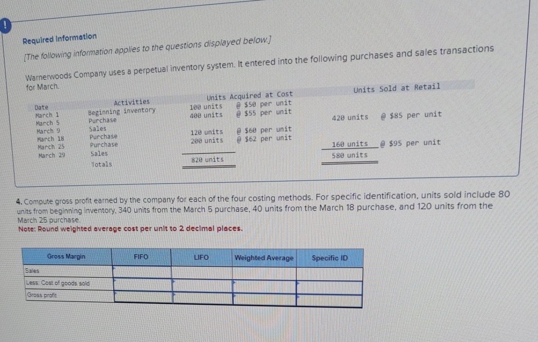 Solved 1Required Information[The following information | Chegg.com
