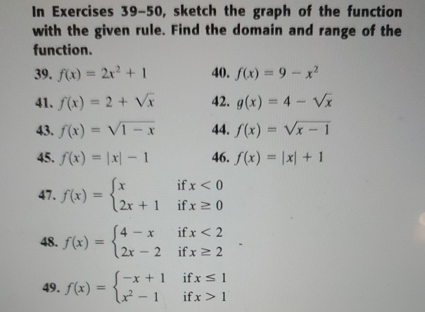 Solved In Exercises 39-50, sketch the graph of the function | Chegg.com