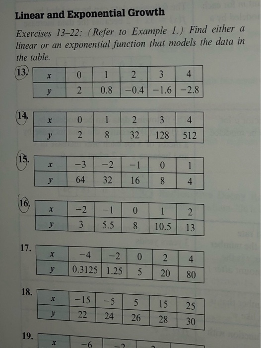 Solved Linear and Exponential Growth Exercises 13–22: (Refer | Chegg.com