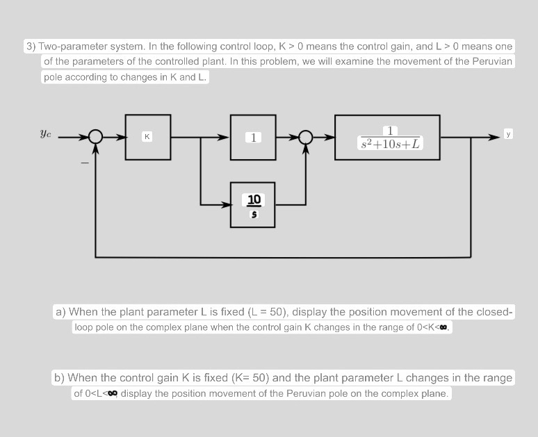 Solved Two-parameter system. In the following control loop, | Chegg.com