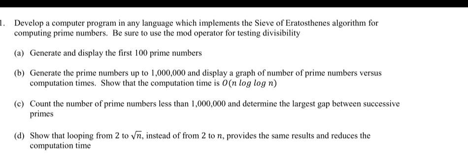 Solved Develop a computer program in any language which | Chegg.com