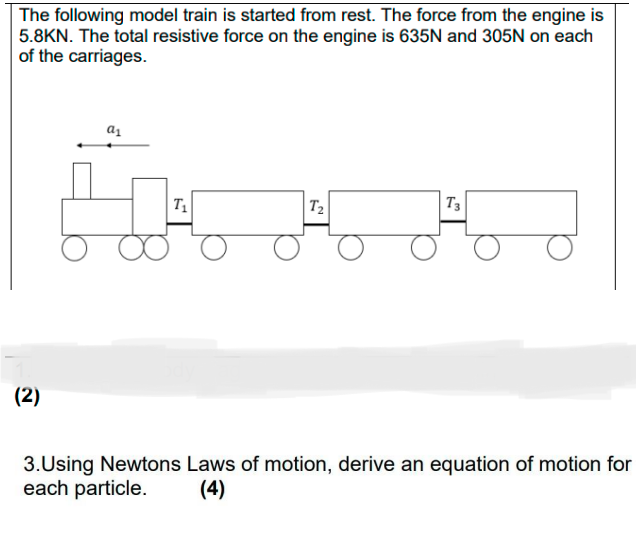 Solved The following model train is started from rest. The | Chegg.com