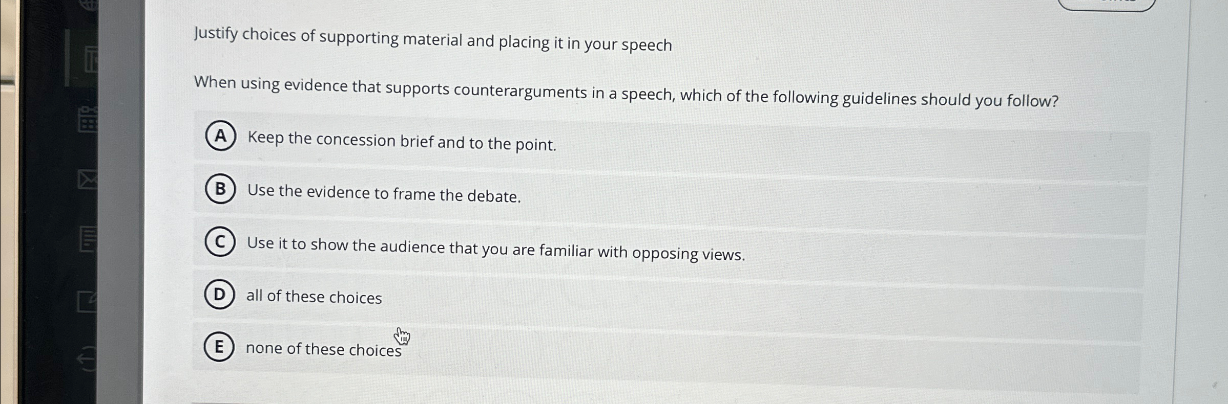 Solved Justify choices of supporting material and placing it | Chegg.com