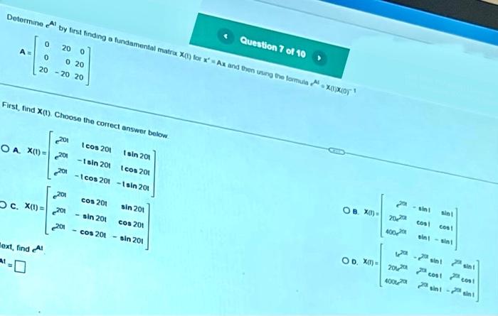 Determine Al by first finding a fundamental matrix | Chegg.com