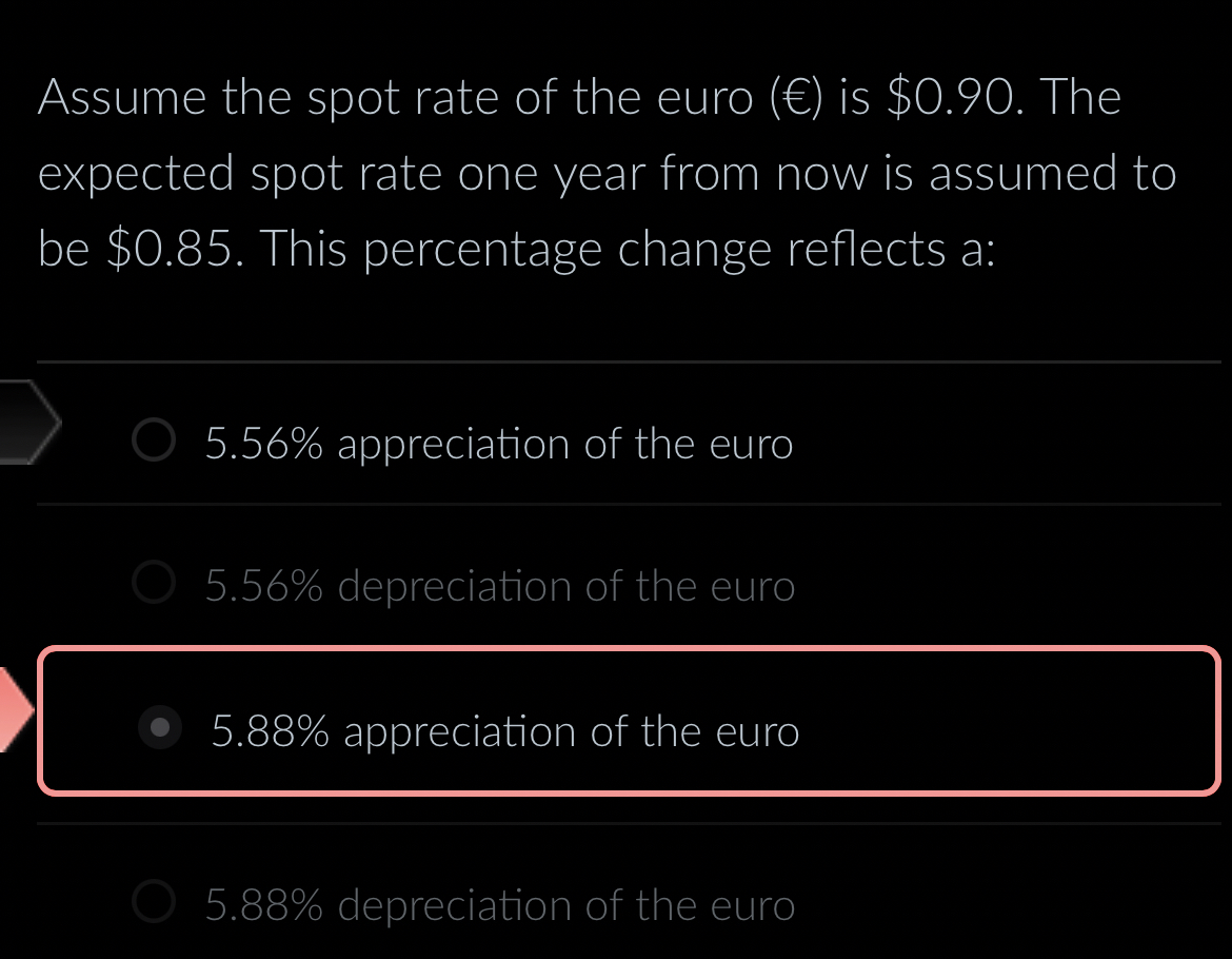 Solved Assume the spot rate of the euro ( € ) ﻿is $0.90. | Chegg.com
