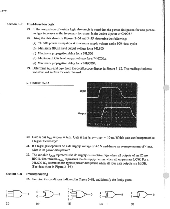 Solved ection 3-7 Fixed-Function Logic 27. In the comparison | Chegg.com
