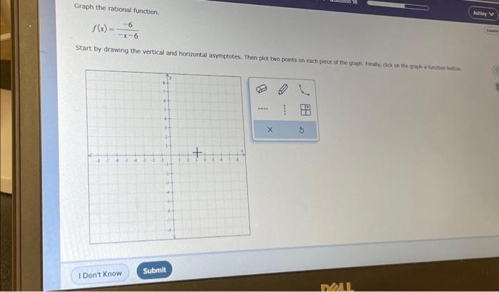 Solved Graph the rational function. f(x) = -6 -x-6 Start by | Chegg.com
