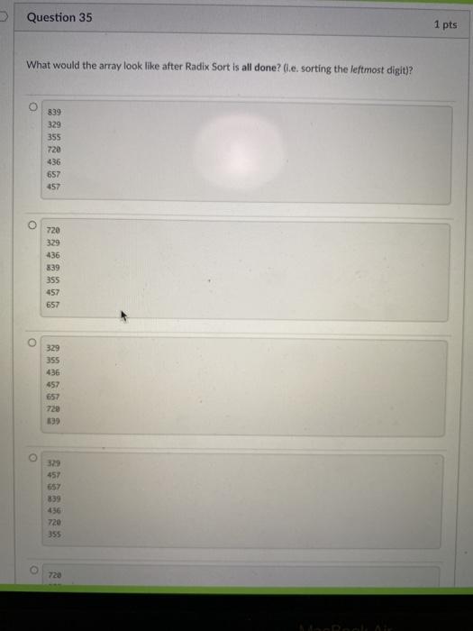 Solved For the next three questions, suppose you're sorting | Chegg.com