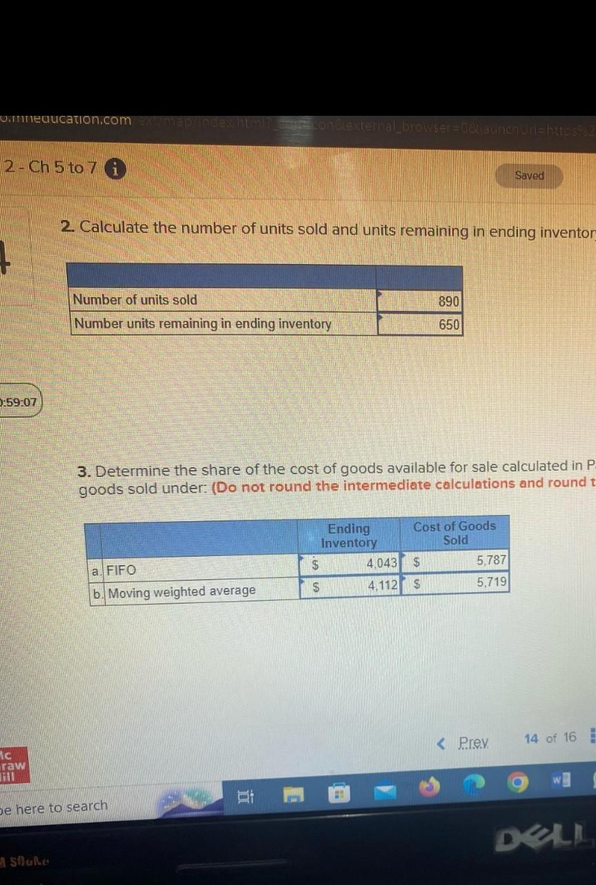 2. Calculate the number of units sold and units | Chegg.com