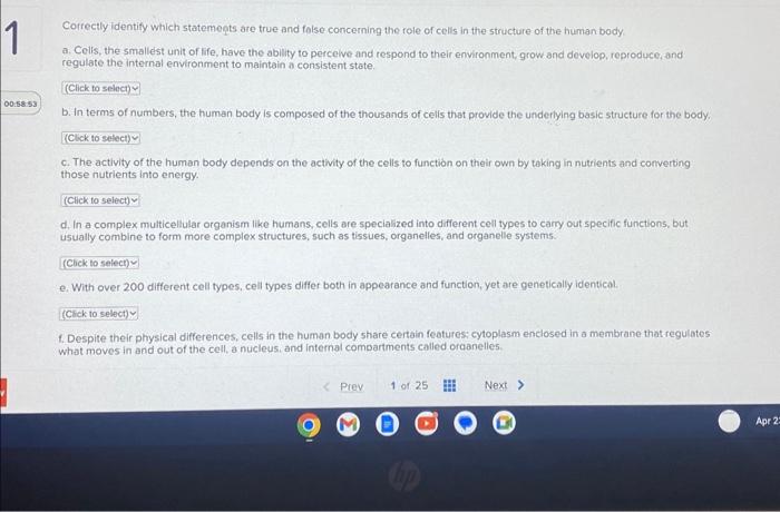 Solved Correctly identify which statements are true and | Chegg.com