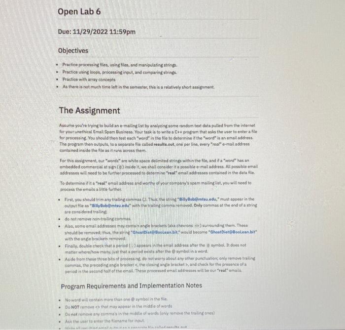 Solved Objectives - Practico processing filos, using files, | Chegg.com