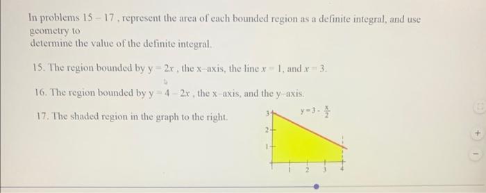 Solved In problems 15−17, represent the area of each bounded | Chegg.com