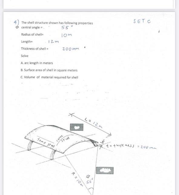 Solved SET с 4) The shell structure shown has following | Chegg.com