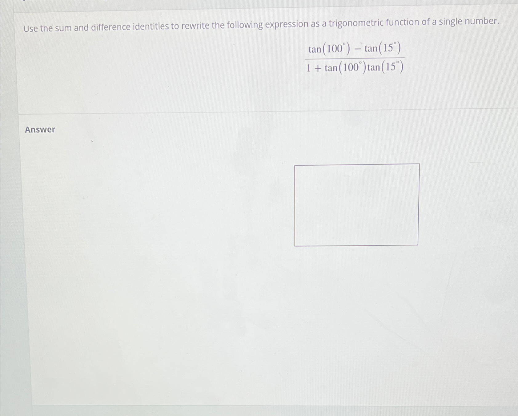 Use the sum and difference identities to rewrite the | Chegg.com