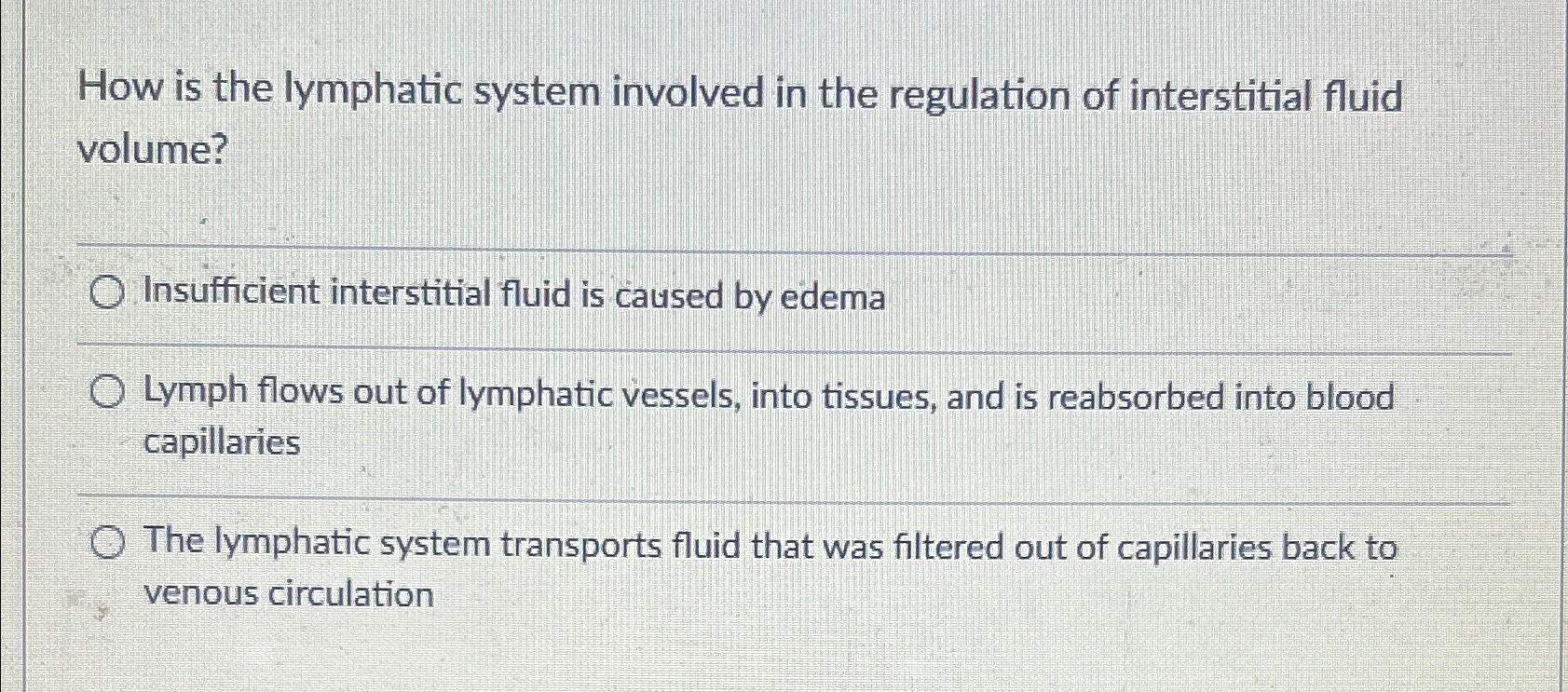 Solved How is the lymphatic system involved in the | Chegg.com
