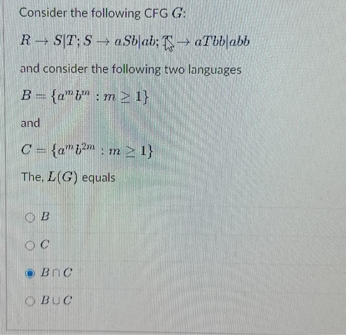 Solved Consider the following CFG G. RST; S ST; S — aSbab; → | Chegg.com Solved Consider the following CFG G. RST; S ST; S — aSbab; → | Chegg.com