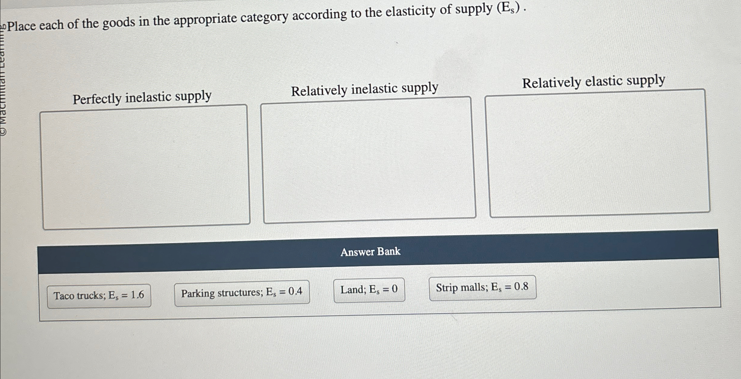 Solved Place each of the goods in the appropriate category | Chegg.com