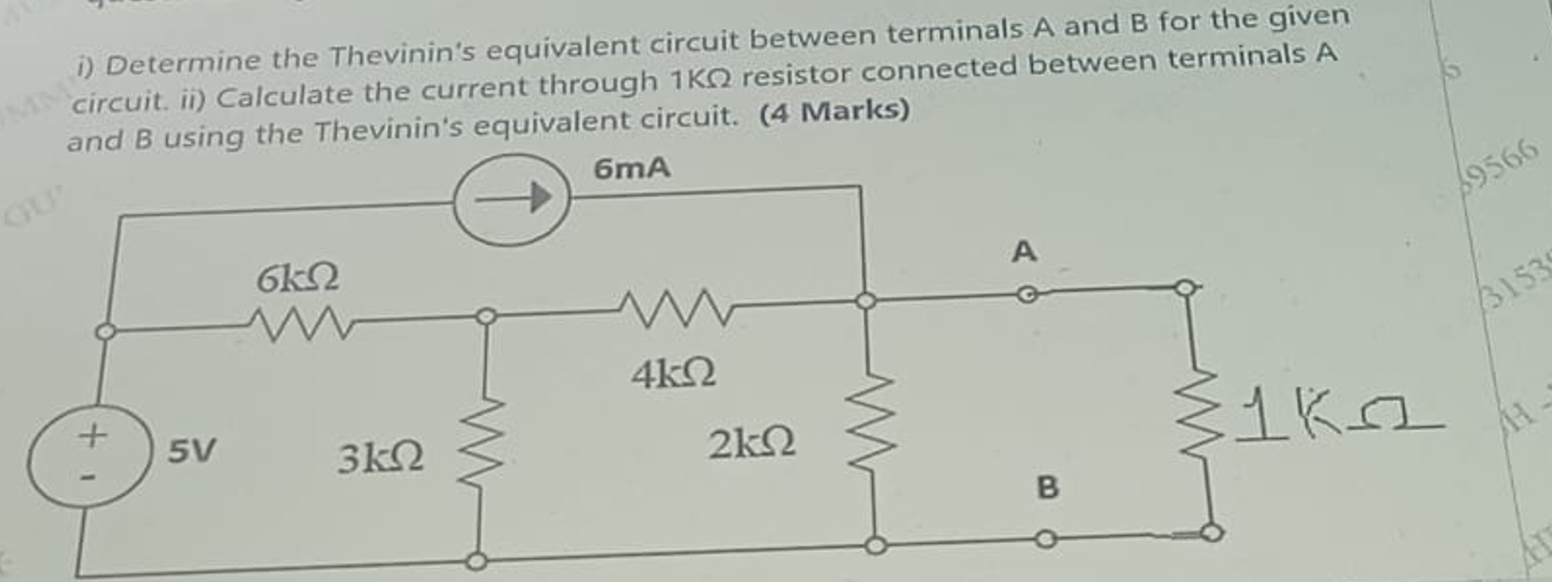 Solved i) ﻿Determine the Thevinin's equivalent circuit | Chegg.com
