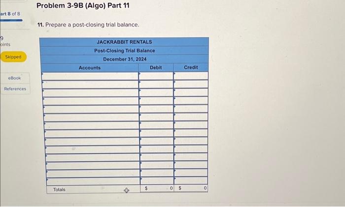 Solved Problem 3-9B (Algo) Complete the full accounting | Chegg.com