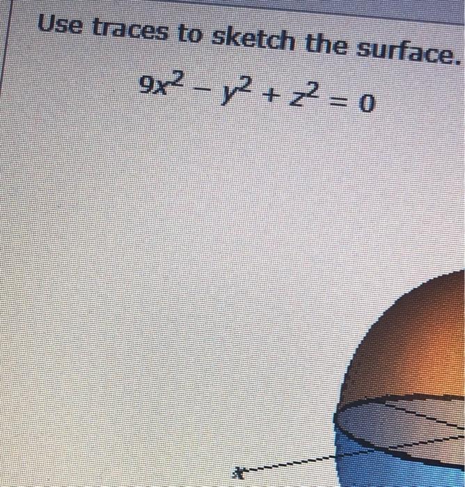 Solved Use traces to sketch the surface. 9x2 - y2 + z2 = 0 | Chegg.com