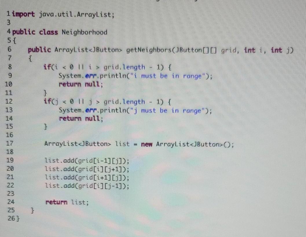 Solved 1 import java.util.ArrayList; 8 4 public class | Chegg.com
