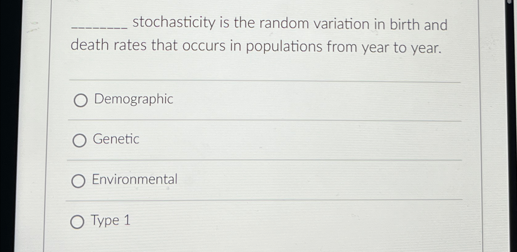 Solved stochasticity is the random variation in birth and | Chegg.com