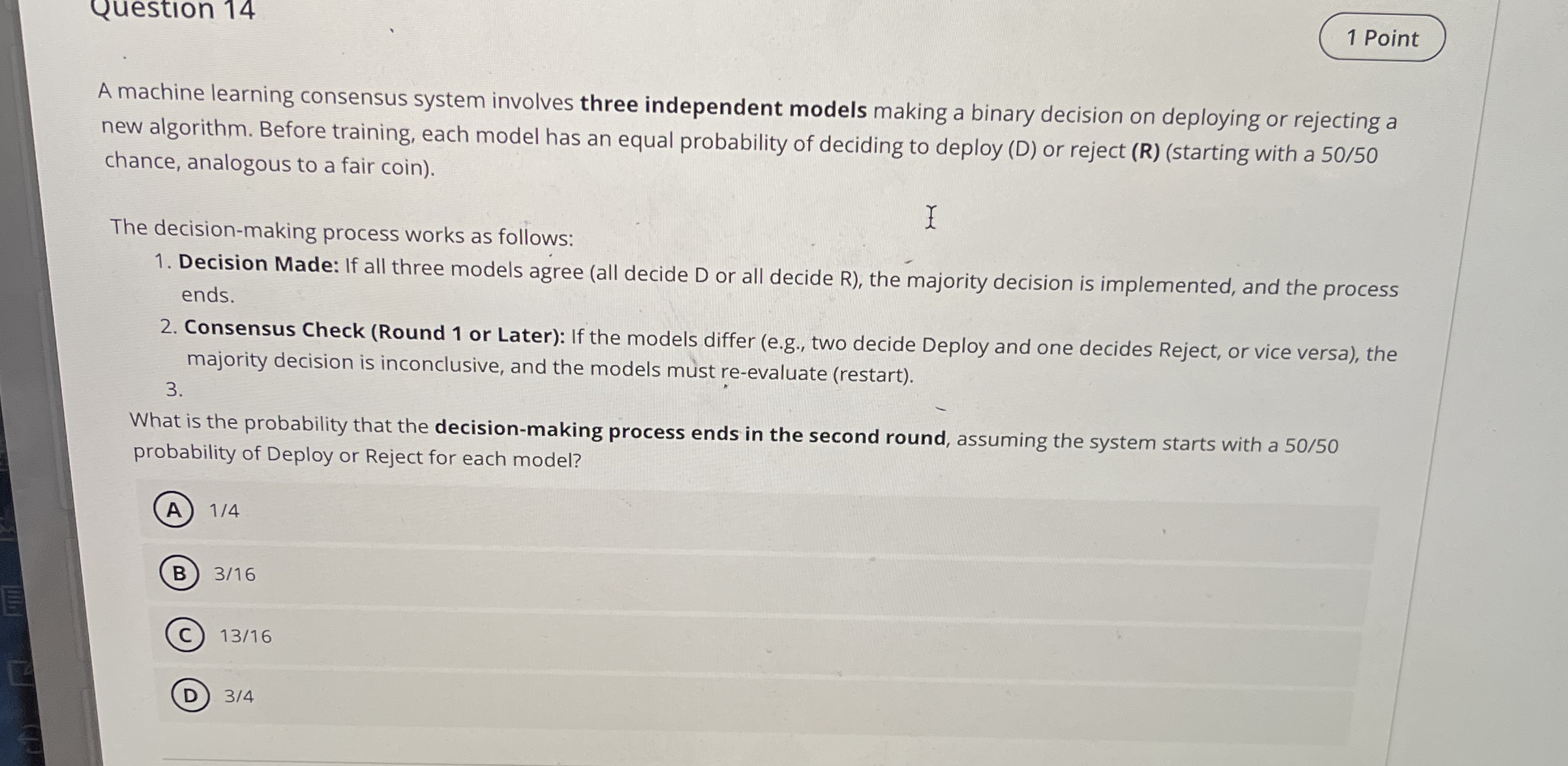 1 ﻿PointA machine learning consensus system involves | Chegg.com