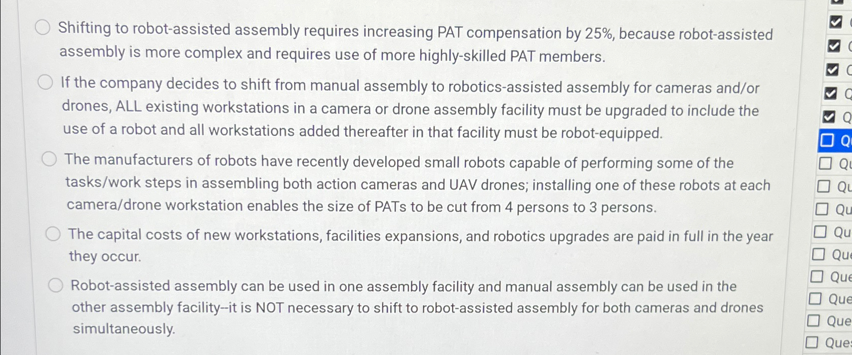 Solved Shifting to robot-assisted assembly requires | Chegg.com