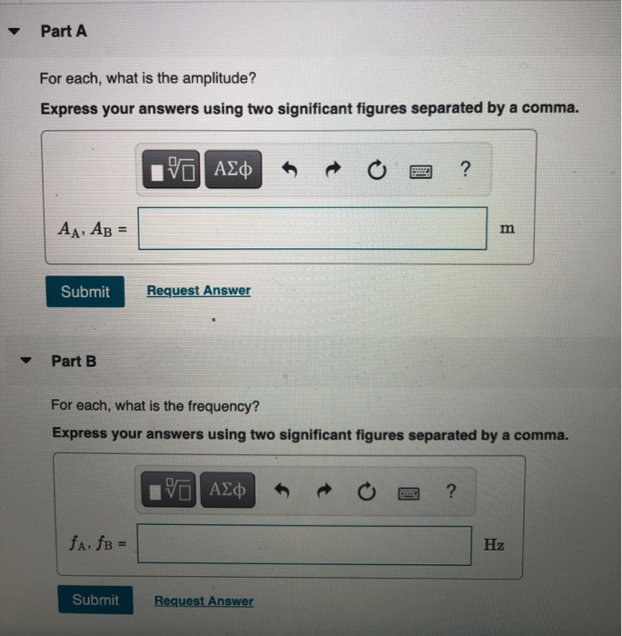 Solved The figure shows two examples of SHM, labeled A and | Chegg.com