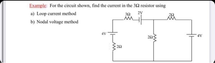 Solved Example: For the circuit shown, find the current in | Chegg.com