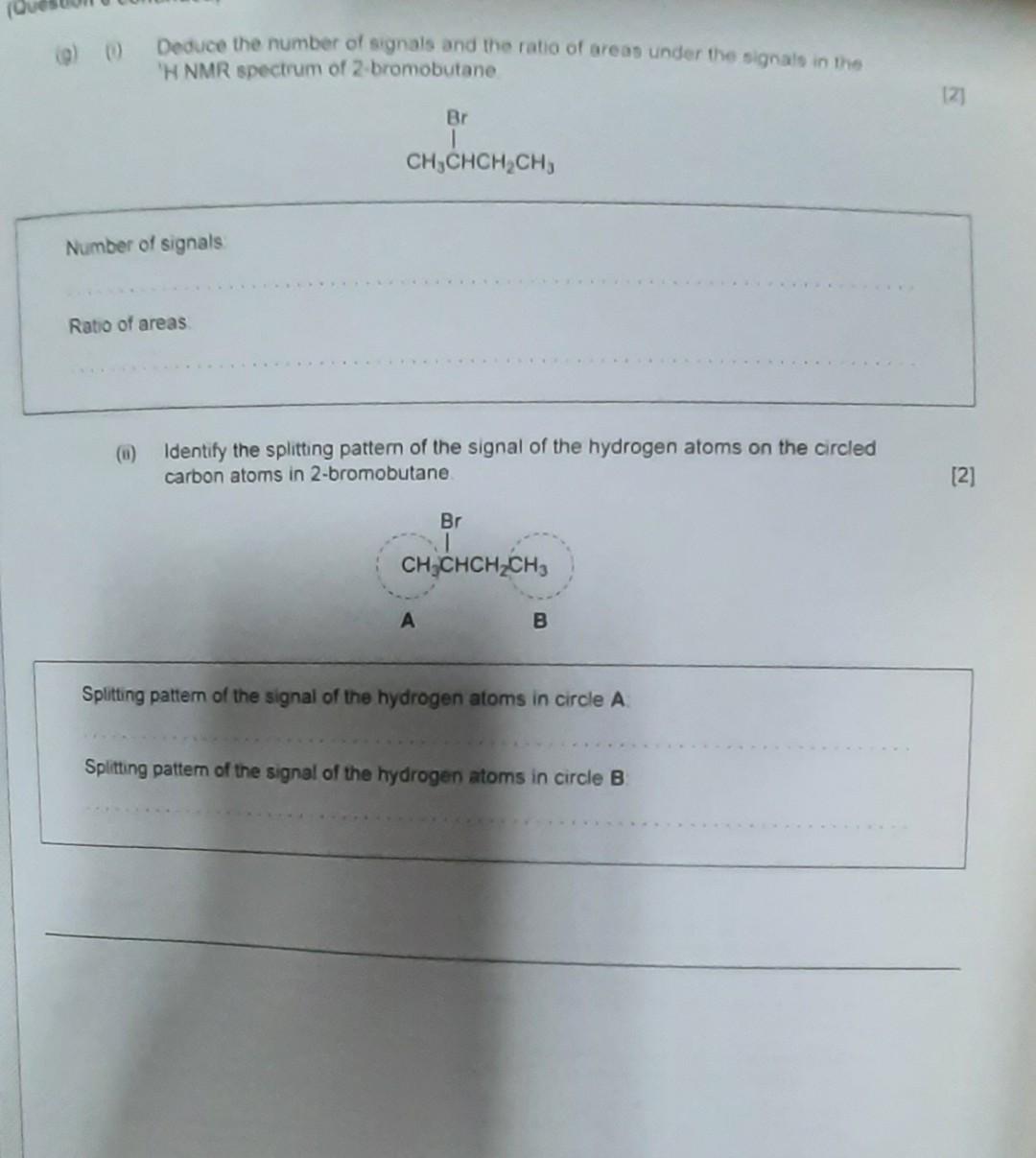 Solved (9) (1) Deduce the number of signals and the ratio of | Chegg.com