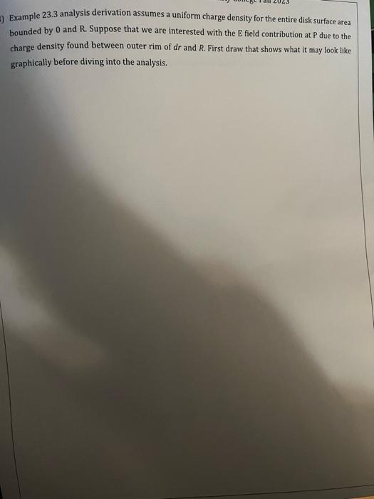 Solved Example 23.3 analysis derivation assumes a uniform | Chegg.com