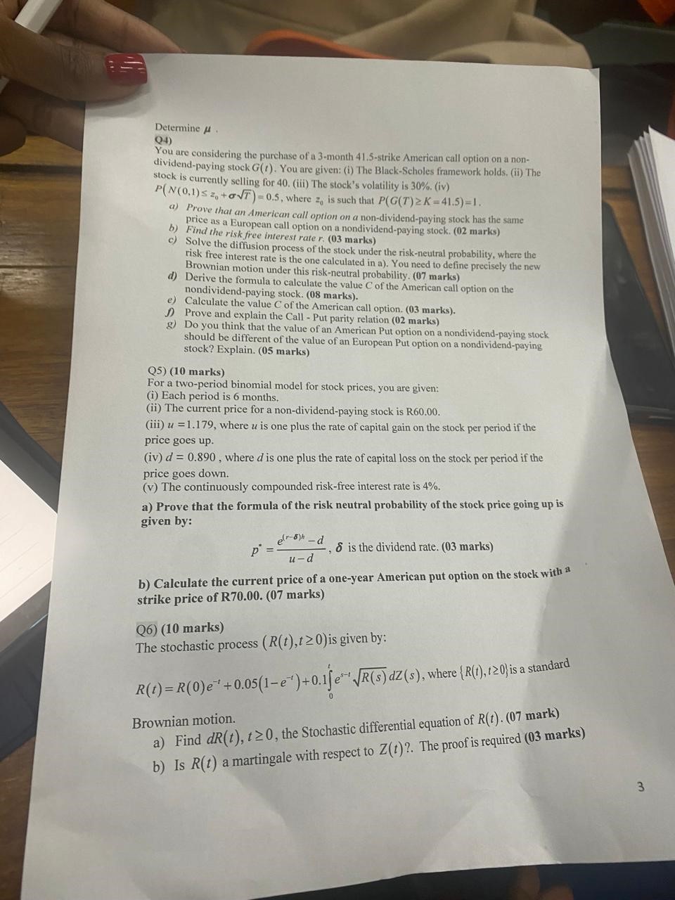 Solved Determine μ.Q4)You are considering the purchase of a | Chegg.com