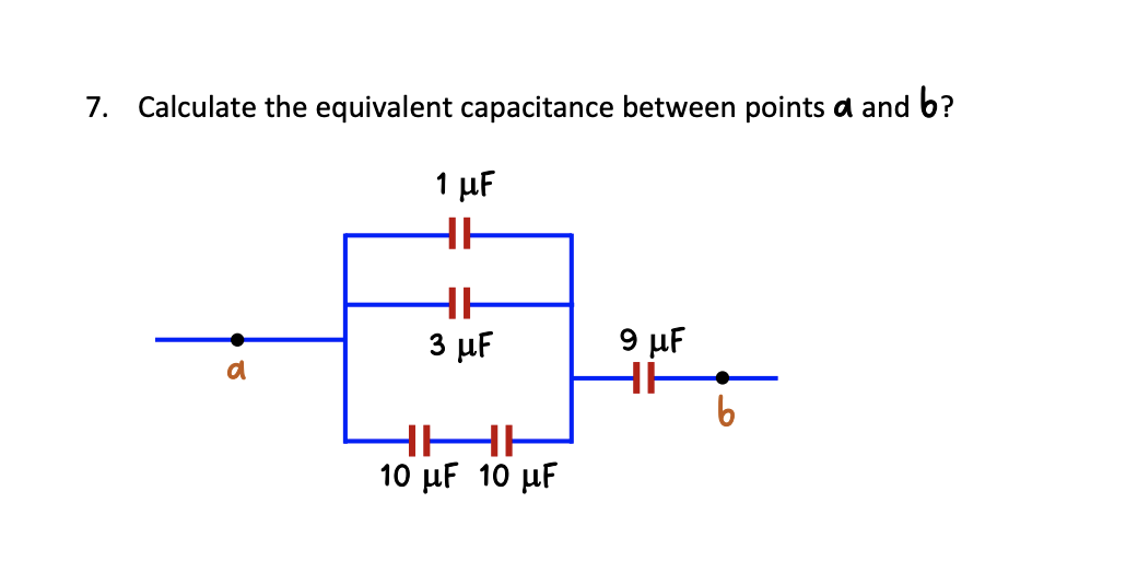 Solved Calculate the equivalent capacitance between points a | Chegg.com