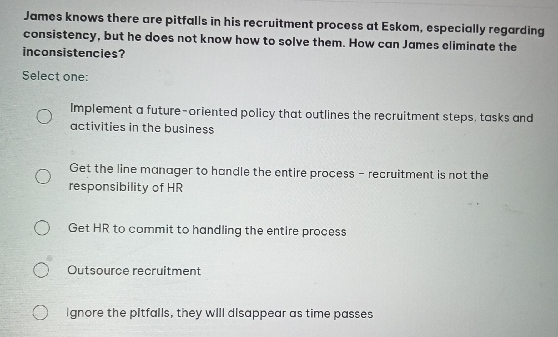 Solved James knows there are pitfalls in his recruitment | Chegg.com