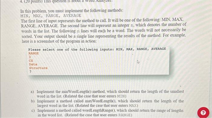 Solved In this problem, you must implement the following | Chegg.com