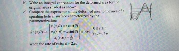 b) Write an integral expression for the deformed area | Chegg.com