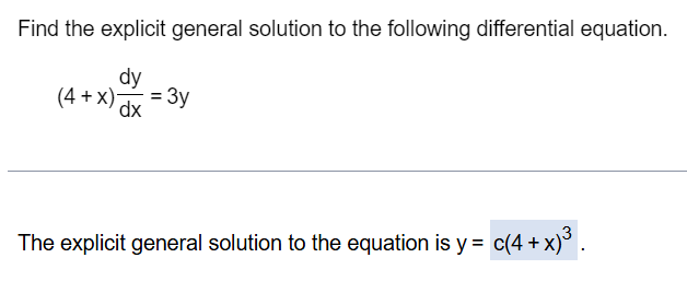 Solved The explicit general solution to ﻿the equation | Chegg.com