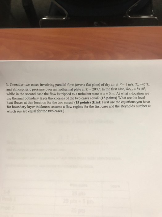 Solved 3. Consider two cases involving parallel flow (over a | Chegg.com Solved 3. Consider two cases involving parallel flow (over a | Chegg.com