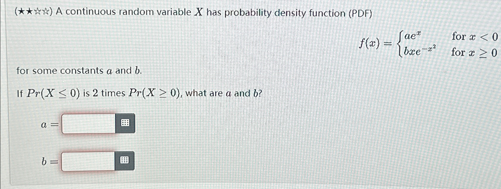 Solved (*********ঋ) ﻿A continuous random variable x ﻿has | Chegg.com