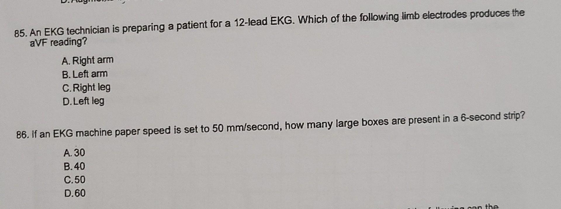 Solved D. Pulse 78. After performing a nonstandard EKG on a | Chegg.com