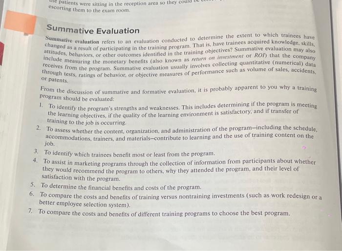Solved Summative Evaluation Summative evaluation refers to | Chegg.com