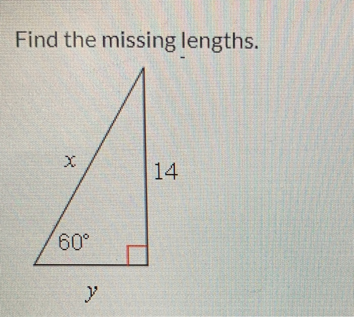 Solved Find the missing lengths. 60° | Chegg.com