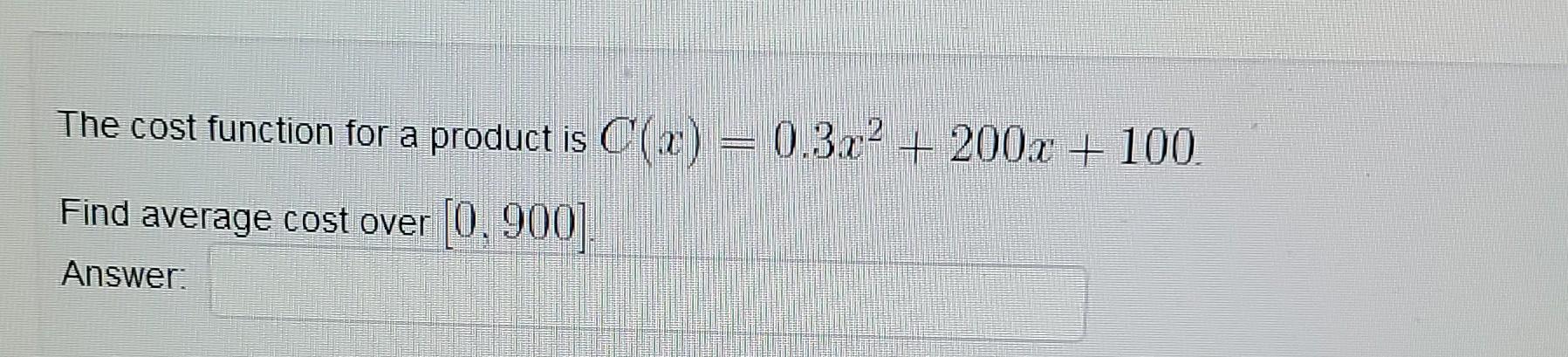 Solved The cost function for a product is | Chegg.com