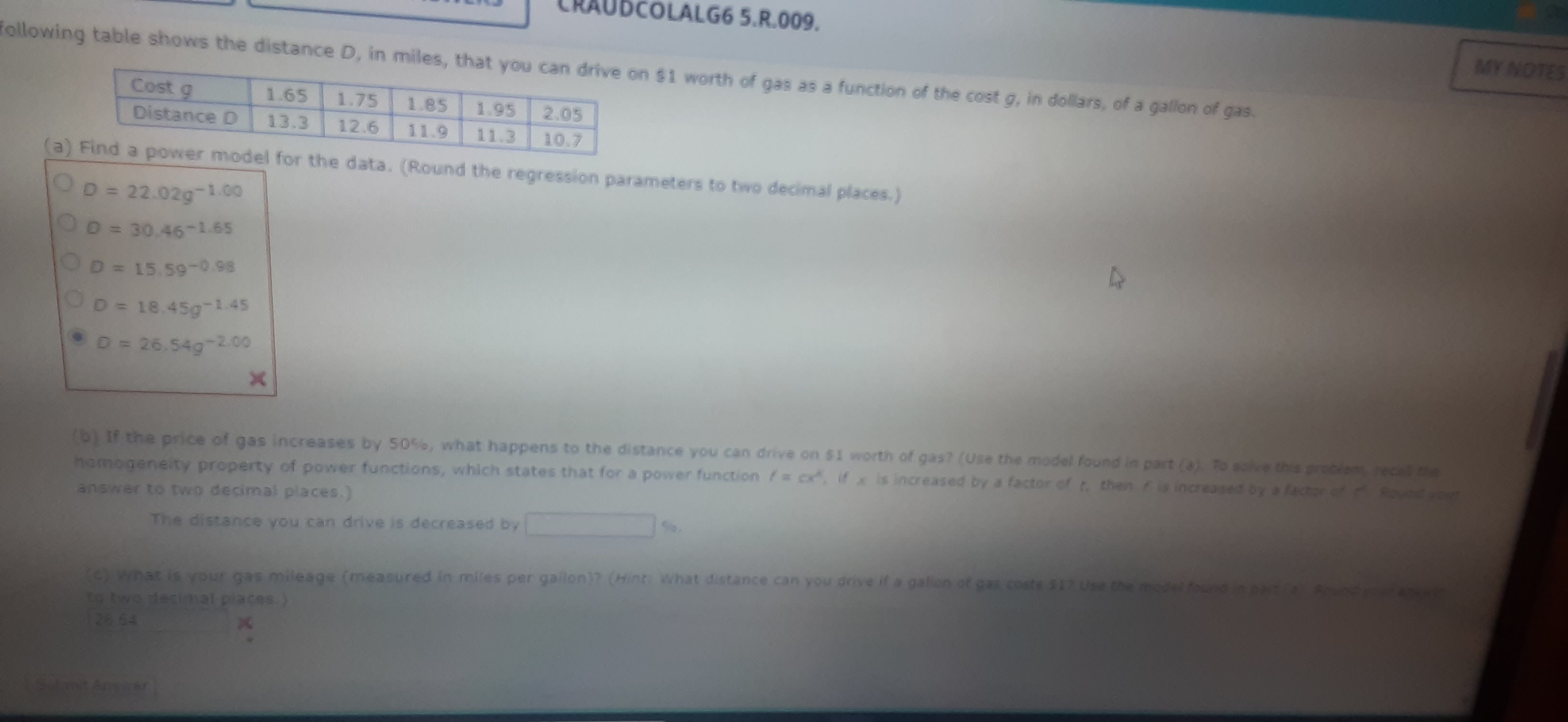 Solved The following table shows the distance D, ﻿in miles, | Chegg.com