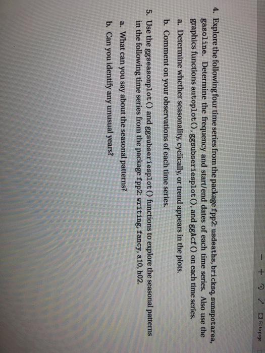 The unwing ume plots and ACF plots correspond to | Chegg.com