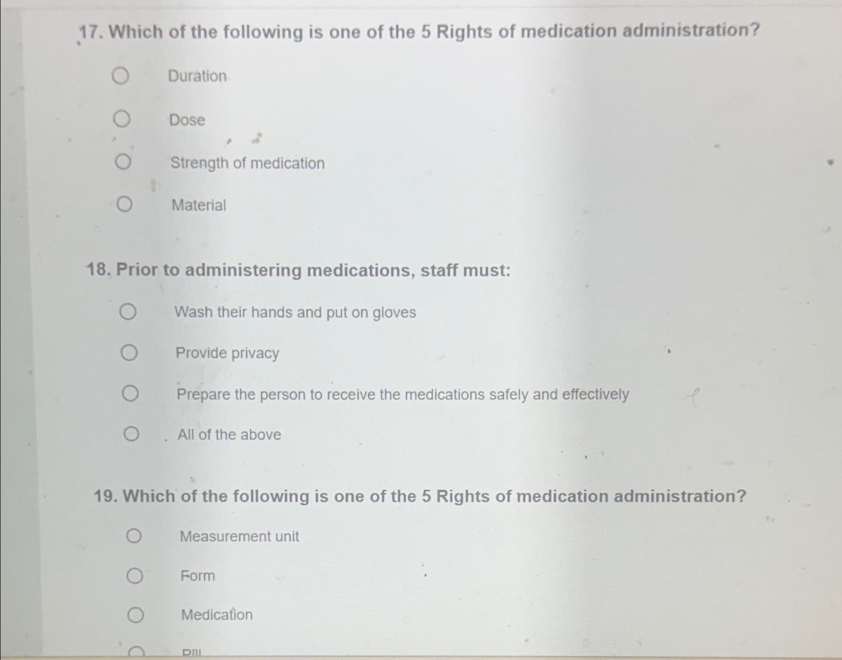 Solved Which of the following is one of the 5 ﻿Rights of | Chegg.com