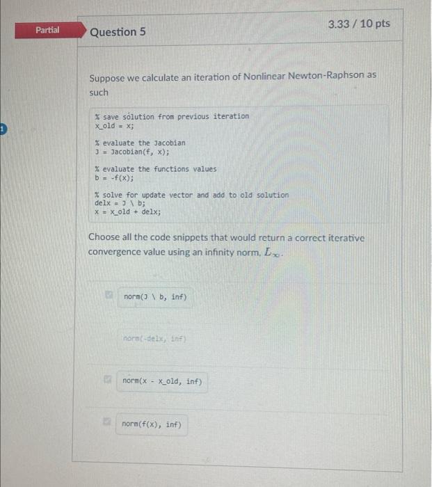 Solved Suppose We Calculate An Iteration Of Nonlinear